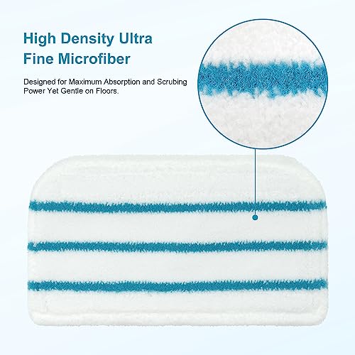 8 Pack Steam Mop Pads Replacement Compatible with Black+Decker Steam Mop SM1600, SM1610, SM1620, HSM13E1, HSMC1300FX, HSMC1321, HSMC1361SG SMP20 Black and Decker Steam Mop Pads for Floor Cleaning