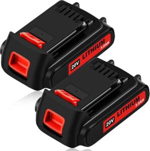 2 pack 20volt 3.0ah max lbxr20 repalcement for black and decke 20v lithium battery compatible with black and decker 20v battery lb20 lbx20 lst220 lbxr2020-ope lbxr20b-2 lb2x4020 cordless tool（red）