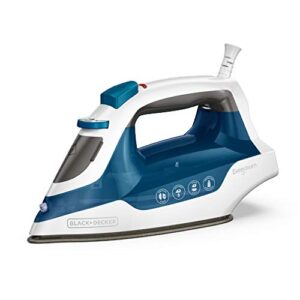 black+decker easy steam compact iron, ir06v, dual position cord, trueglide non-stick soleplate, vertical steam, smartsteam