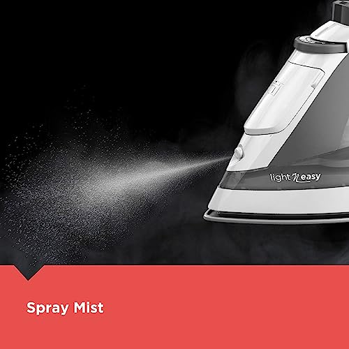 BLACK+DECKER Light ‘N Easy Compact Steam Iron, IR1020S, Stainless Steel Soleplate, Spray Mist, Anti-Drip, Auto Shutoff