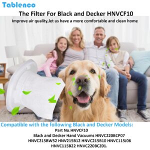 HNVCF10 Replacement Filters, Compatible with Black and Decker Dustbuster Hand Vacuums HNVC215B10, HNV215B12, HNVC215BW52, HNVC115J06, HNVC115B22, HNVC220BCZ01, HNVC220BCP07 Filter (6 Pack)