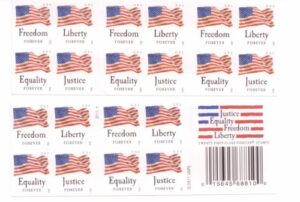 usps forever stamps "four flags" booklet of 20 stamps