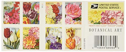 20 Botanical Art USPS Forever First Class Postage Stamps Beautiful Flower Bloom