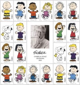 charles m. schulz peanuts forever postage stamps (charlie brown, snoopy, and the rest of the crew)