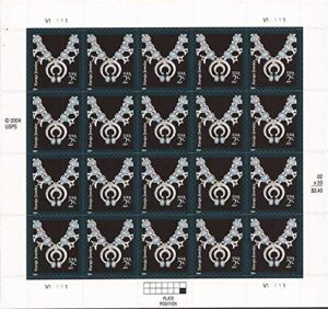 indian ~ navajo jewelry #3750 pane of 20 x 2 cents us postage stamps