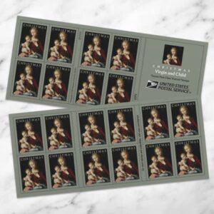 virgin and child christmas forever postage stamps