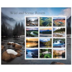 wild and scenic rivers (sheet of 12) first-class mail forever postage stamps scott #5381