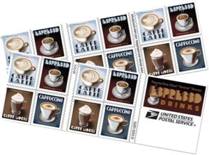 espresso drinks us postage stamps - booklet of 20