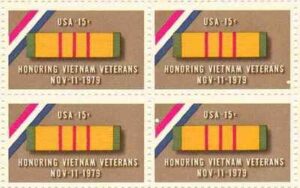 honoring vietnam veterans set of 4 x 15 cent us postage stamps new scot 1802