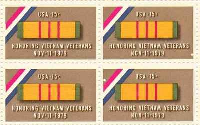 Honoring Vietnam Veterans Set of 4 x 15 Cent US Postage Stamps NEW Scot 1802