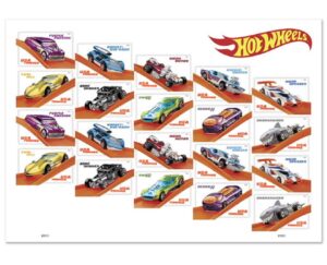 2018 hot wheels cars sheet of 20 forever postage stamps scott 5330