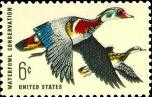 postage stamp u.s. waterfowl conservation wood duck sc. 1362 mnhvf by us postal service