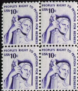 right to petition for redress set of 4 x 10 cent us postage stamps scot 1592 by us postal service