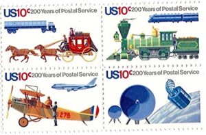 1975 us postage stamp set 200 years of postal service 4 stamp set mnh scott #1572s