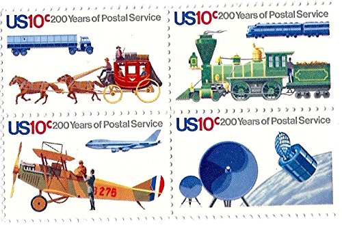 1975 US Postage Stamp Set 200 Years Of Postal Service 4 Stamp Set MNH Scott #1572s