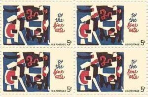 to the fine arts set of 4 x 5 cent us postage stamps new scot 1259 by us postal service