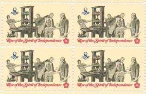 rise of the spirit of independence #1 set of 4 x 8 cent us postage stamp 1476