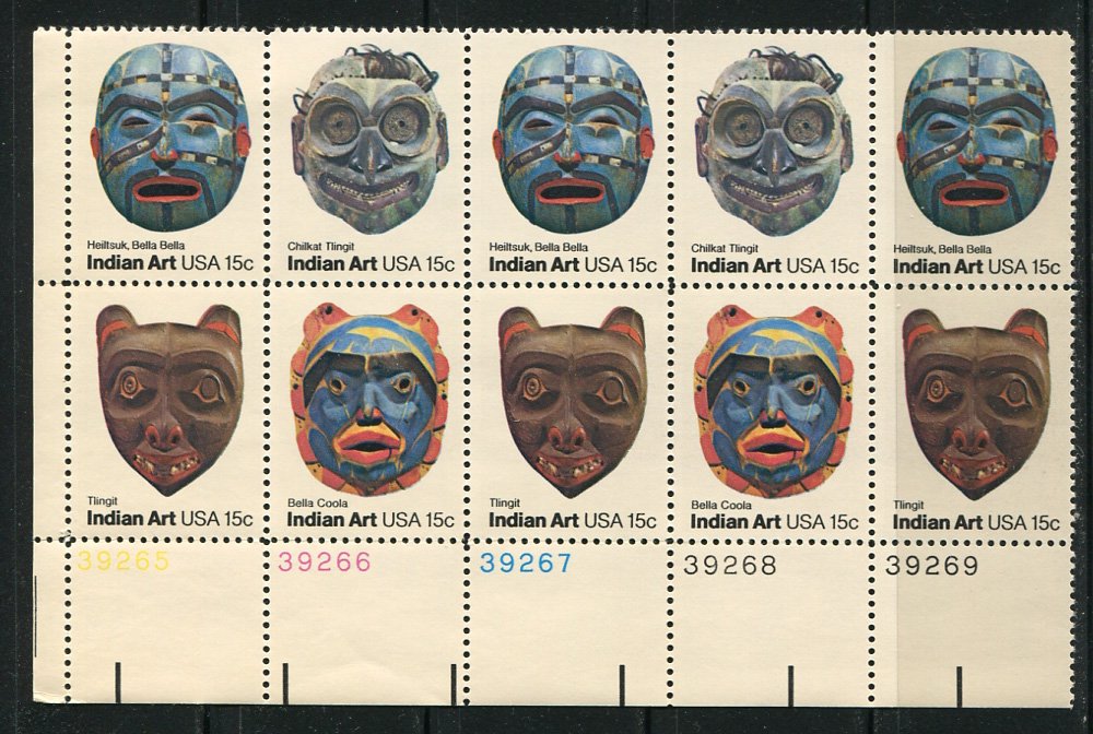 US Stamp 1837A- Indian Masks Issued in 1980. Mint Never Hinged Original Gum