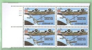 stamps u.s scott c115, transpacific airmail block of four, mnh