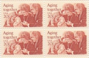 aging together set of 4 x 20 cent us postage stamps new scot 2011