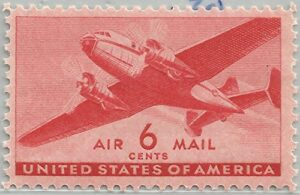 us stamps us 6 c twin motor transport airmail scott c25 1941