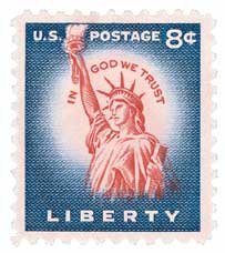 #1041 - 1954 8c statue of liberty postage stamp numbered plate block (4)