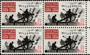 wilderness battle civil war scott #1181 block of 4 x 5¢ us postage stamps