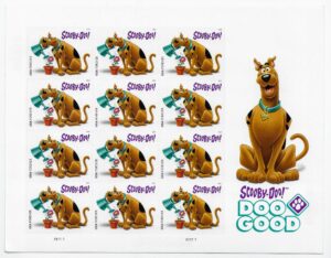 usps scooby-doo! pane of 12 first-class forever stamps scott 5299