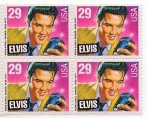 1993 elvis presley #2721 block of 4 x 29 cent us postage stamps by usps