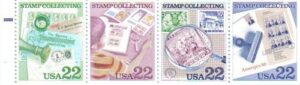 stamp collecting #2201a booklet pane of 4 x 22 us postage stamps by usps