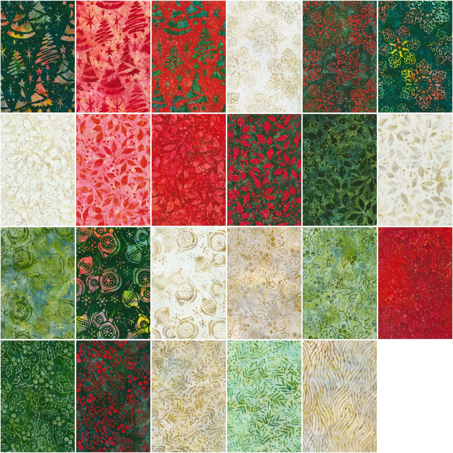 Lunn Studios Artisan Batiks Christmastime Roll Up 40 2.5-inch Strips Robert Kaufman RU-1178-40