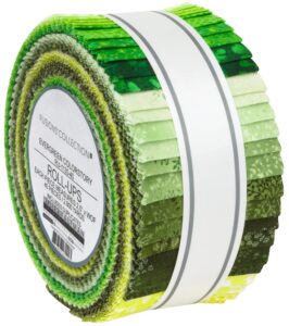 fusions evergreen roll up 40 2.5-inch strips jelly roll robert kaufman fabrics ru-1135-40