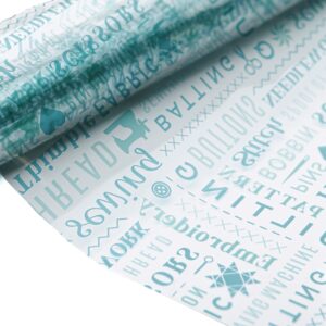 Missouri Star Printed Vinyl Roll 15” x 35” - Sewable Plastic Fabric for Making Tote Bags, Purses, and Craft Projects - Clear PVC Vinyl with Sewing Words