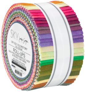 jennifer sampou sky 2021 roll up 40 2.5-inch strips jelly roll robert kaufman fabrics ru-1078-40