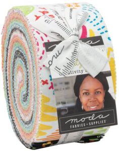 creativity shell creativity glows jelly roll 40 2.5-inch strips moda fabrics 47530jr, assorted