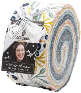 gingiber nocturnal jelly roll 40 2.5-inch strips moda fabrics 48330jr, assorted, 2.5 inches