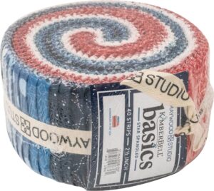 kim christopherson kimberbell basics star spangled 40 2.5-inch strips jelly roll maywood studio