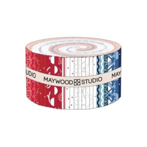 flashphoenix quality sewing fabric – star spangled basics studio cotton 2.5" x 42" 40 jelly roll 100% strips