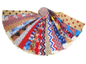 20 2.5" patriotic jelly roll/20 different - 1 of each prints wof #2