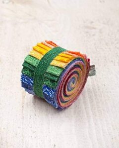 absolutebestchoice - 2.5 inch rainbow basics jelly roll 100% cotton fabric quilting strips 18 strip