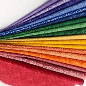 AbsoluteBestChoice - 2.5 inch Rainbow Basics Jelly Roll 100% Cotton Fabric Quilting Strips 18 Strip