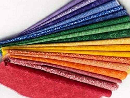 AbsoluteBestChoice - 2.5 inch Rainbow Basics Jelly Roll 100% Cotton Fabric Quilting Strips 18 Strip