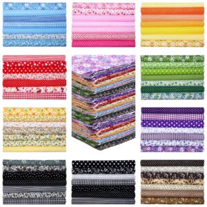 kingdder 200 pcs 10 x 10 inch cotton fabric squares for quilting craft fat quarters fabric bundle squares patchwork for diy crafts scrapbooking cloths handmade accessory (flower)