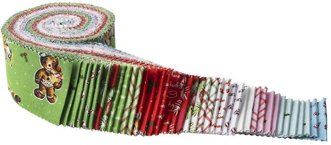 Riley Blake Designs Lindsay Wilkes Christmas Joys Rolie Polie 40 2.5-inch Strips Jelly Roll Riley Blake RP-12250-40, Assorted