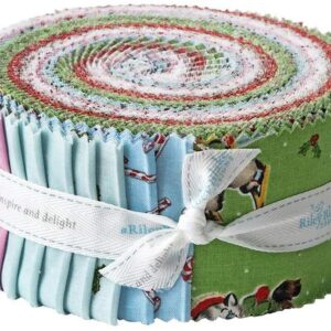 Riley Blake Designs Lindsay Wilkes Christmas Joys Rolie Polie 40 2.5-inch Strips Jelly Roll Riley Blake RP-12250-40, Assorted