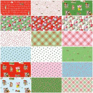 Riley Blake Designs Lindsay Wilkes Christmas Joys Rolie Polie 40 2.5-inch Strips Jelly Roll Riley Blake RP-12250-40, Assorted