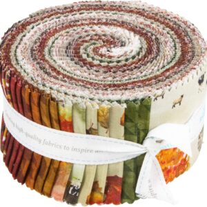 Tara Reed Fall Barn Quilts Rolie Polie 40 2.5-inch Strips Jelly Roll Riley Blake Designs RP-12200-40