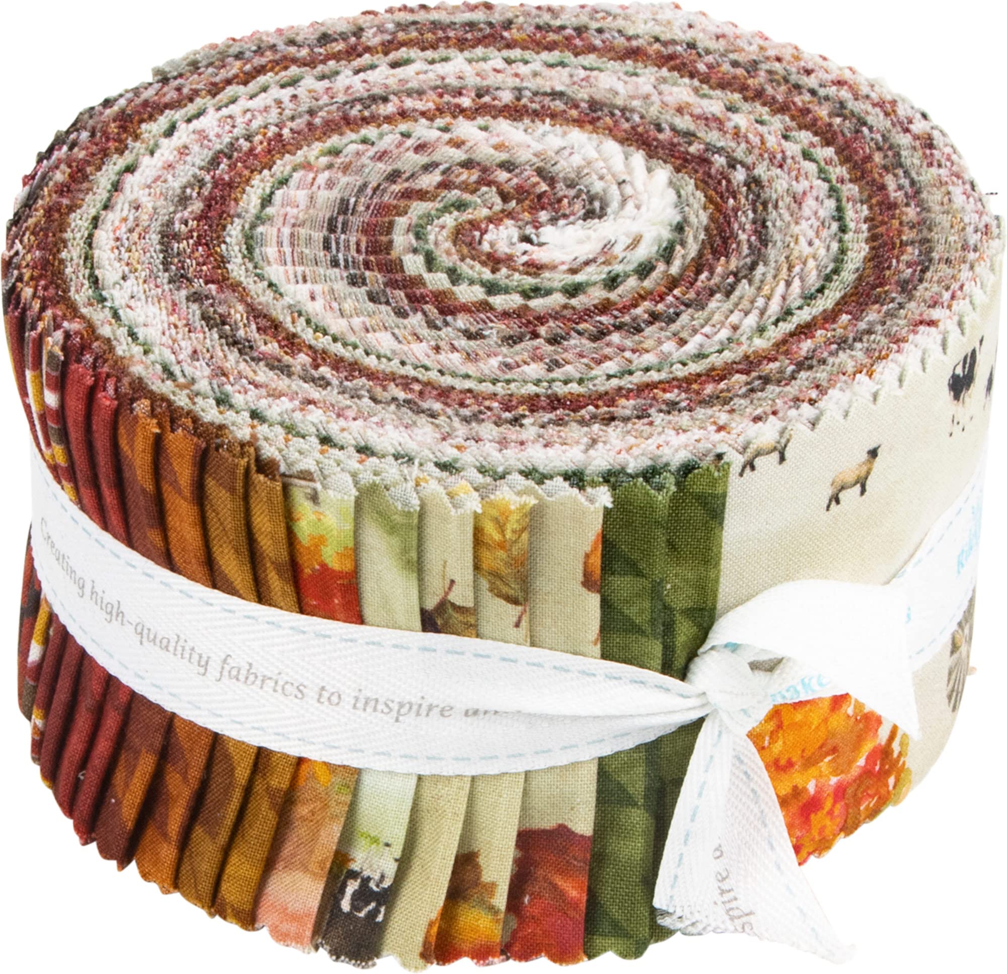 Tara Reed Fall Barn Quilts Rolie Polie 40 2.5-inch Strips Jelly Roll Riley Blake Designs RP-12200-40