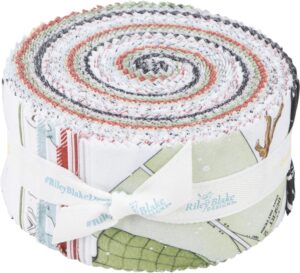 j wecker frisch white as snow rolie polie 40 2.5-inch strips jelly roll riley blake rp-13550-40