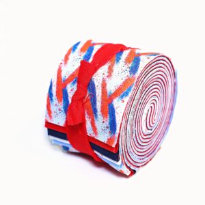 AbsoluteBestChoice 2.5 inch RED White and Blue Jelly Roll 100percent Cotton Fabric Quilting 20 pre Cut Strips, Multicolor, 2.5 Inches